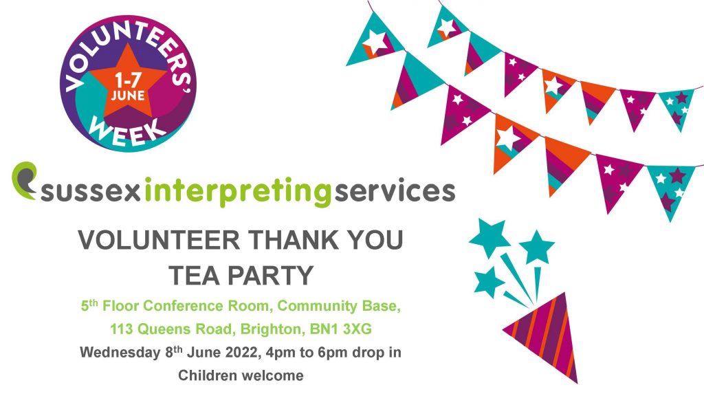Volunteer Week Celebration - Sussex Interpreting Services